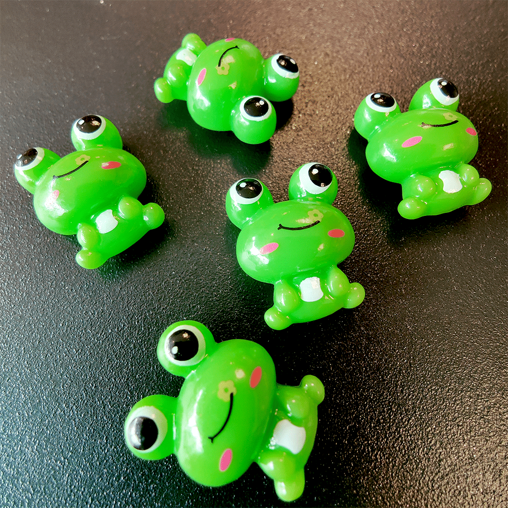 Vrolijke Groene Kikker Koelkastmagneetjes - Set van 5 Stuks